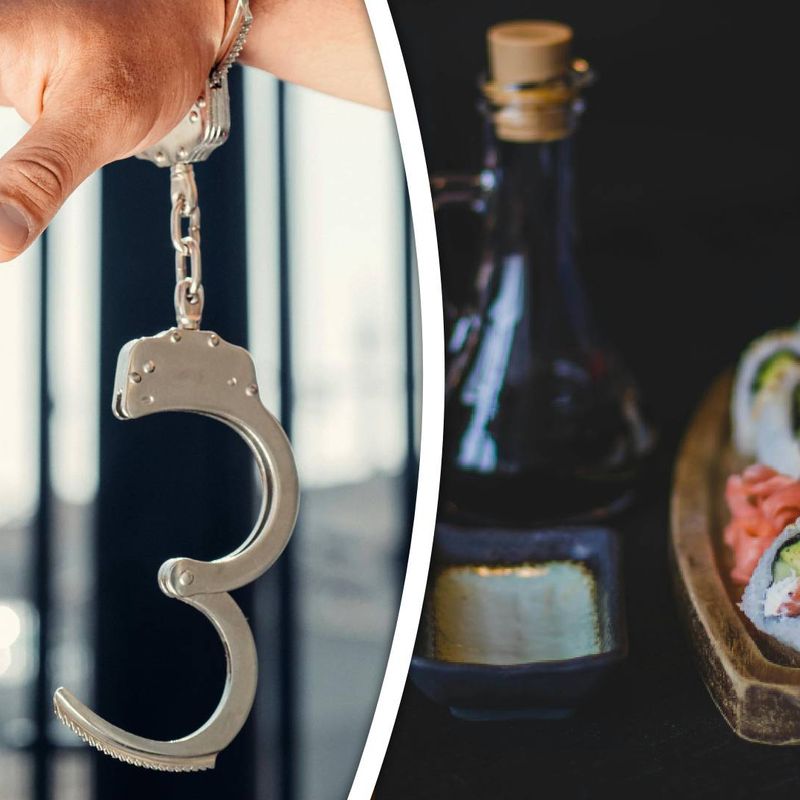 Man gaat in dronken bui op strooptocht en vult zijn buik met sushi ...