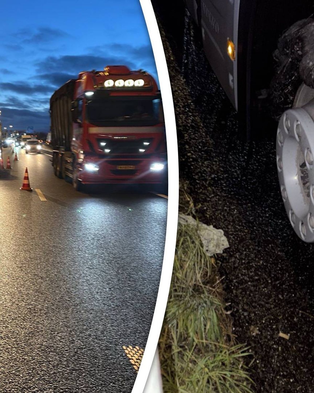 Vrachtwagen krijgt klapband op A15, weg weer vrij - Rijnmond