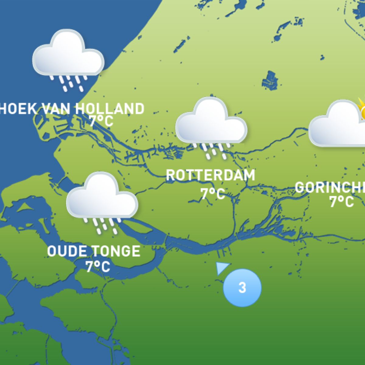 Het weer van vandaag: vanochtend wat regen - Rijnmond