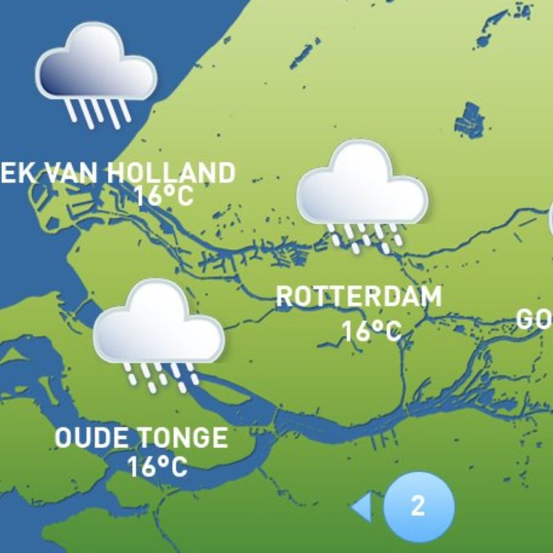 Het weer van vandaag: bewolking met regen - Rijnmond