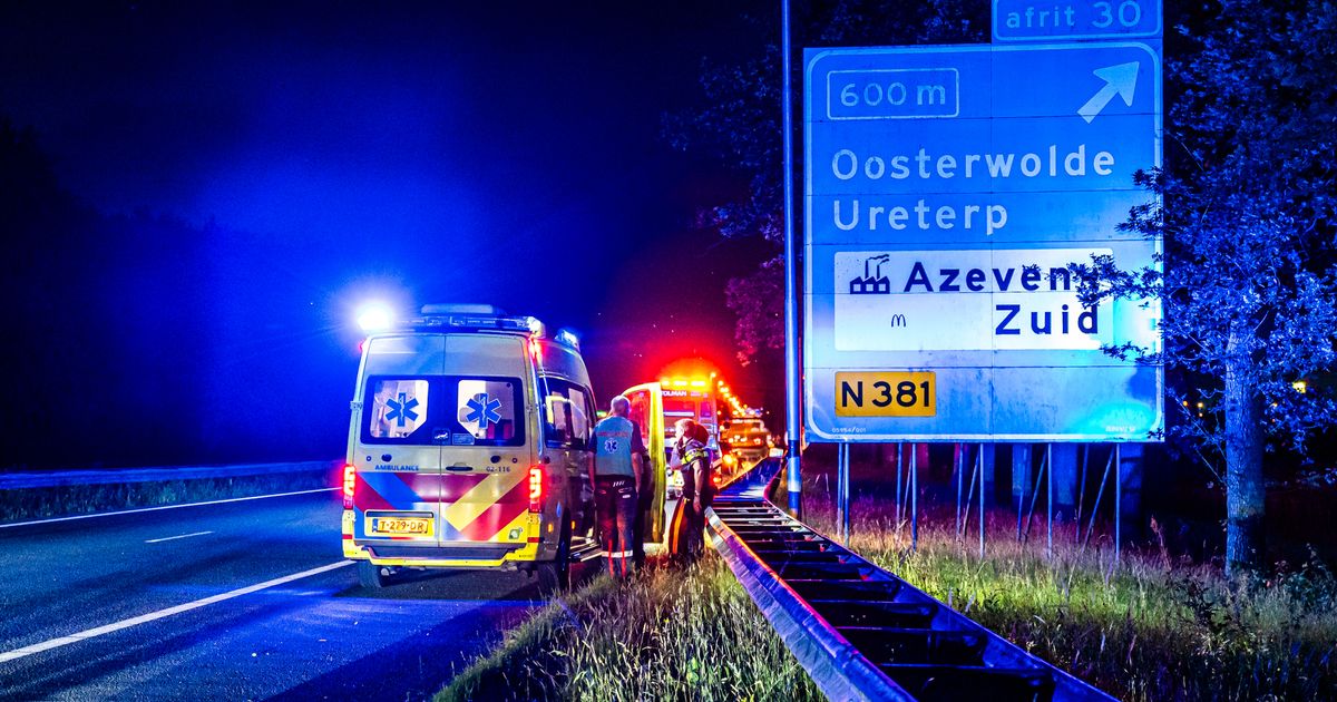 Automobilist rydt troch nei botsing op A7 by Drachten | Man ferwûne by ...