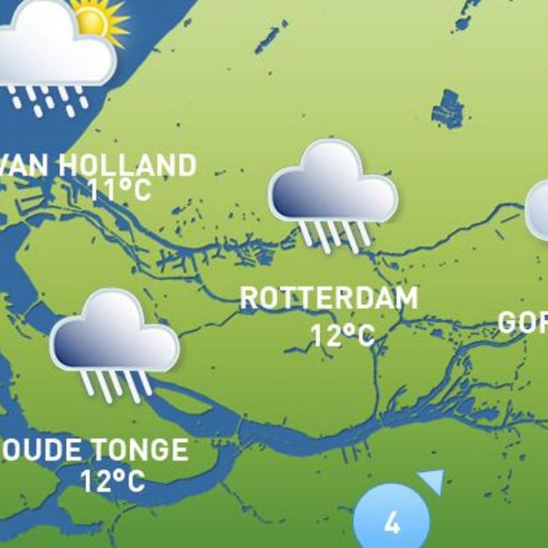 Het weer van vandaag: toenemende kans op regen - Rijnmond