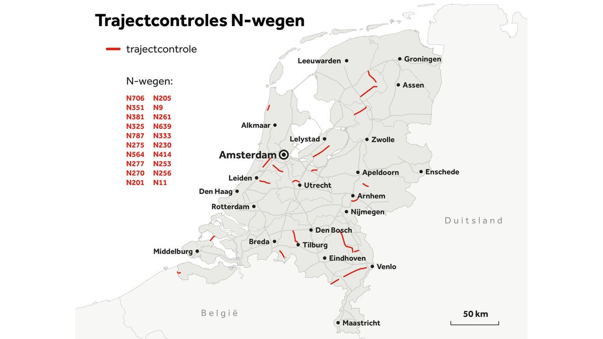 Geen trajectcontroles op provinciale wegen in regio Rijnmond - Rijnmond