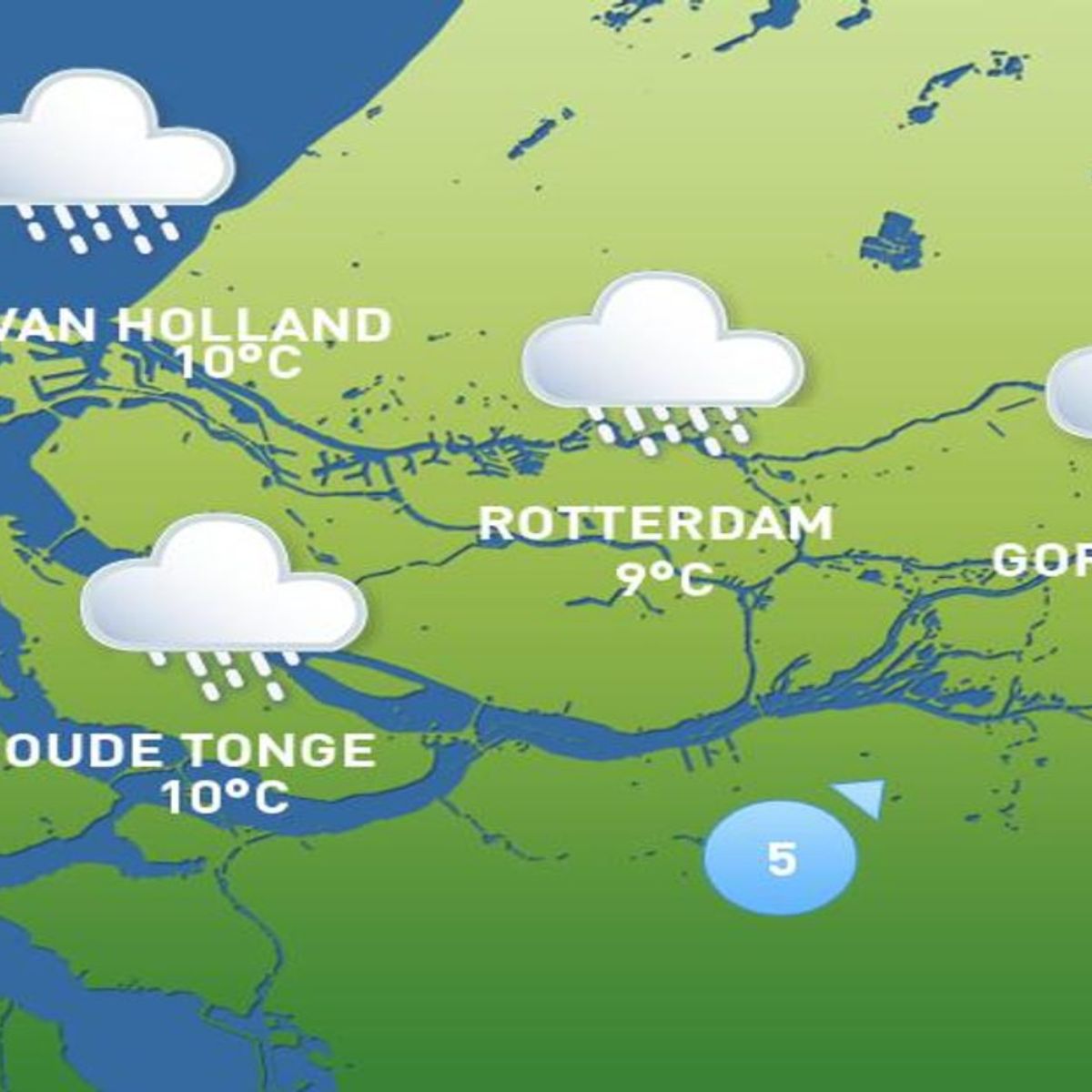 Het weer van vandaag: vooral in de middag regen en stevige wind - Rijnmond