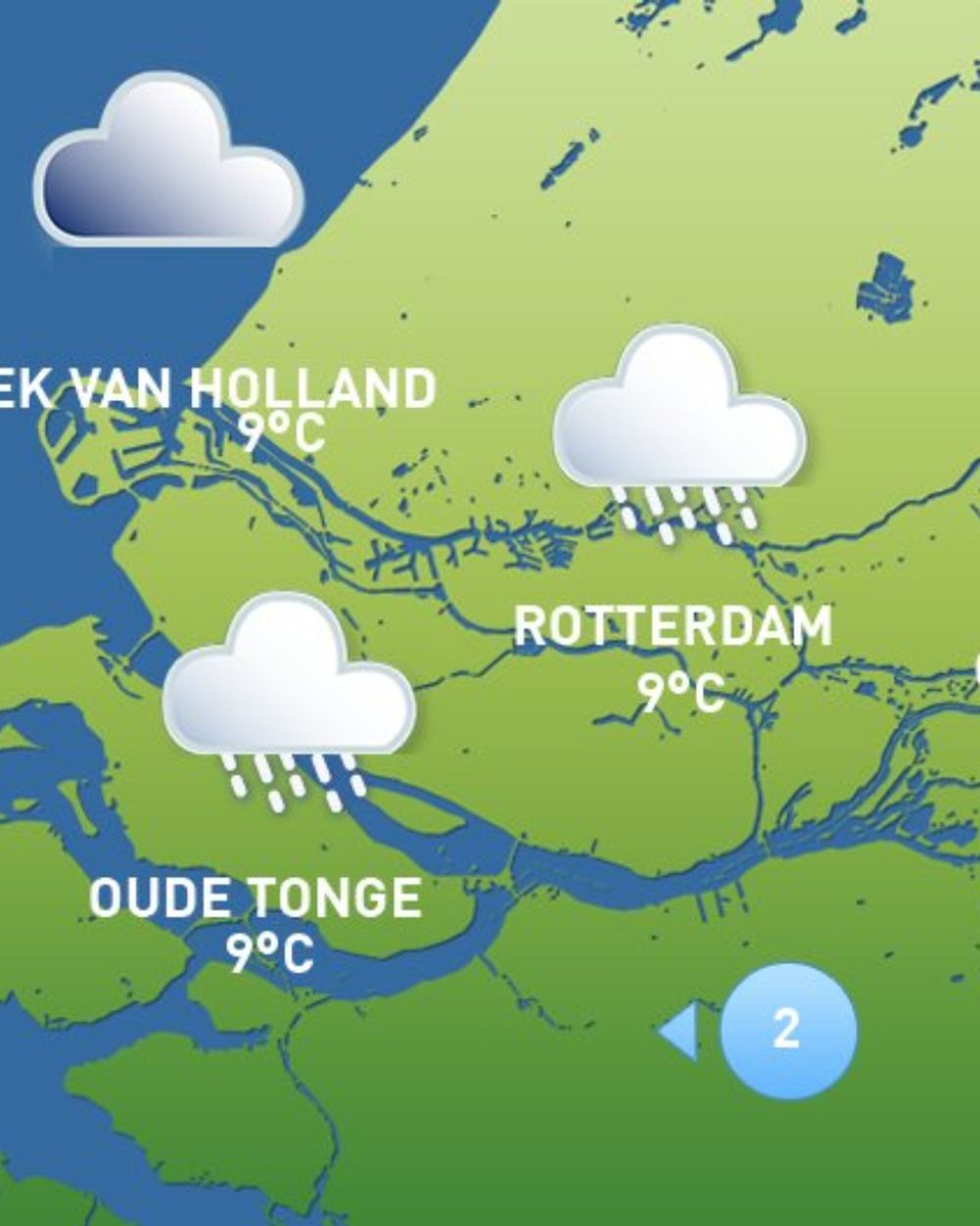 Het weer van vandaag: bewolkt met lichte regen - Rijnmond