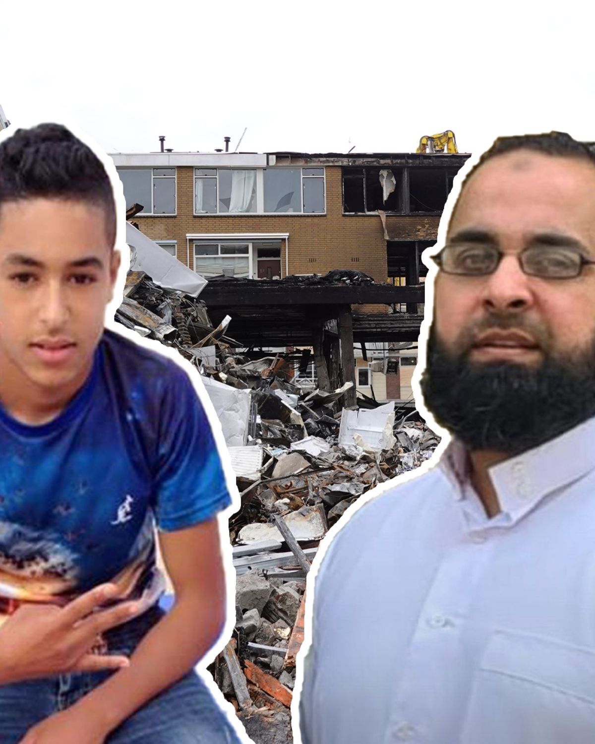 Kamran (43), Mustafa (33) en Ilyas (22) belandden onder het puin na ...