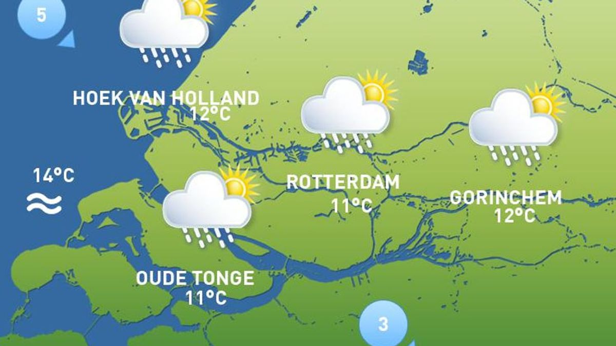 Het weer van vandaag: enkele buien en koel - Rijnmond