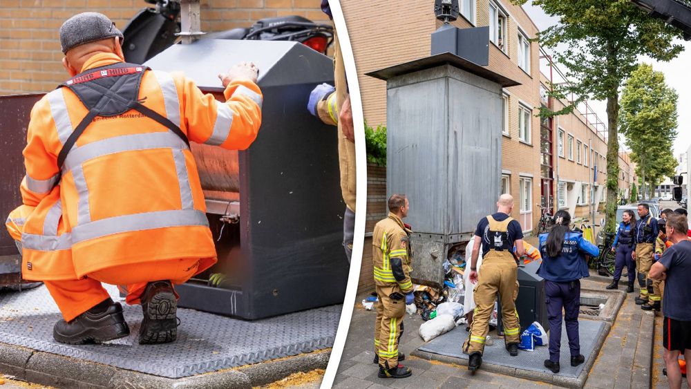 Bizar: man klimt in ondergrondse afvalcontainer, maar komt er zelf niet meer uit - Rijnmond