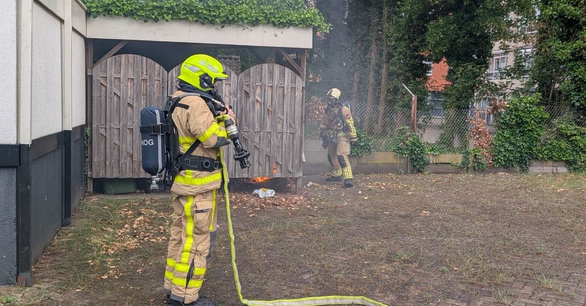 Container in brand • vrouw rijdt door ruit - Omroep Gelderland