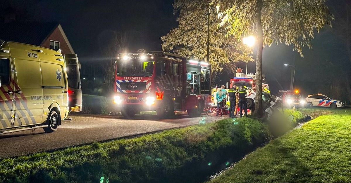 Automobilist (18) ernstig gewond na frontale botsing tegen boom - Omroep Gelderland