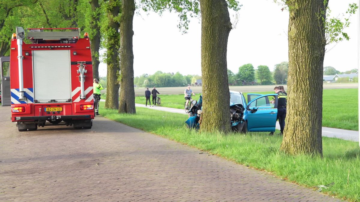 Automobilist gewond bij frontale botsing tegen boom bij Dalen - RTV Drenthe