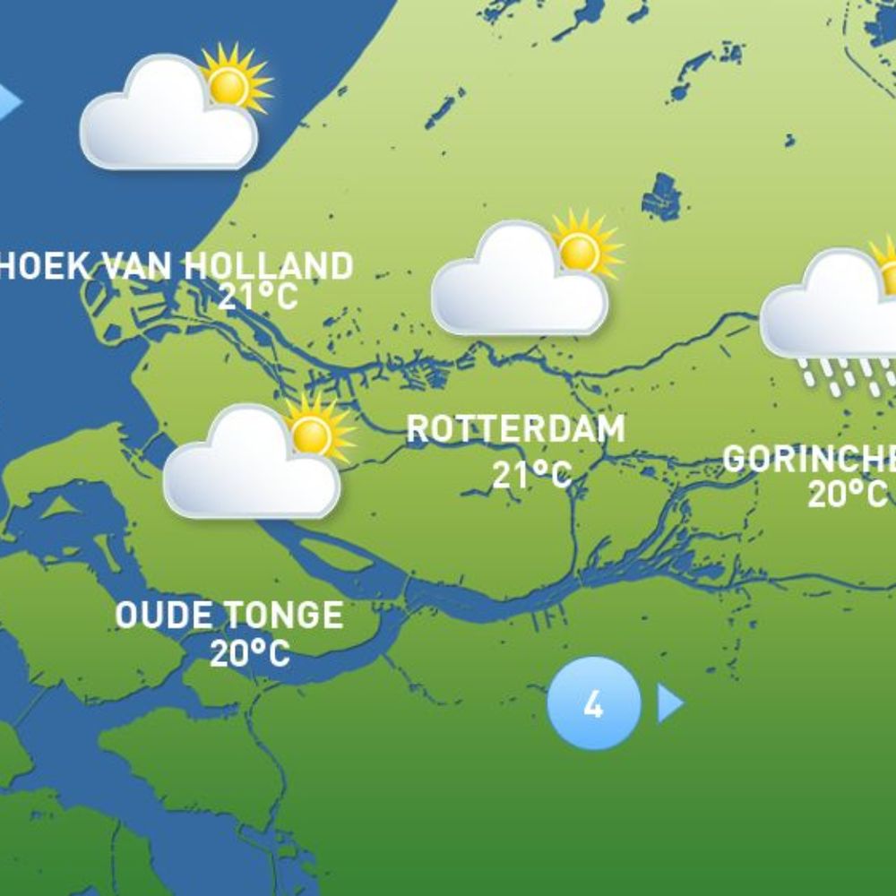 Het weer van vandaag: perioden met zon - Rijnmond