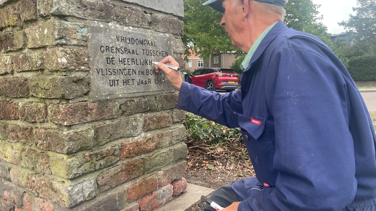 Vrijwilliger Jan de Ridder legt alle oude grenspalen van Vlissingen ...