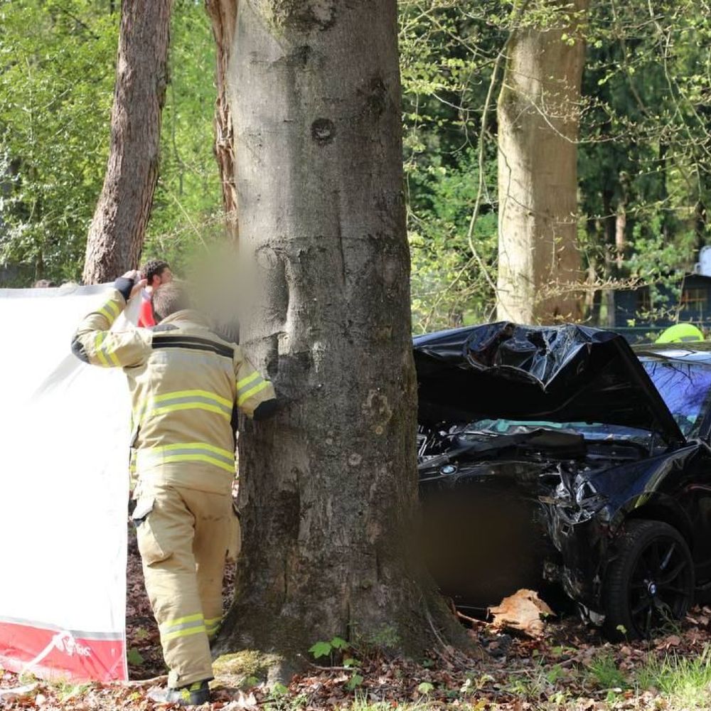 Auto tegen boom, drie gewonden • motorrijder zwaargewond - Omroep Gelderland