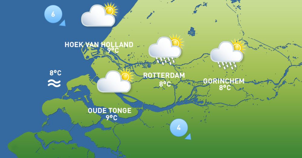 Het weer van vandaag: wisselend bewolkt - Rijnmond