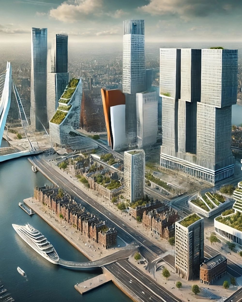 Zo ziet Rotterdam er over tien jaar uit, als je het vraagt aan AI ...