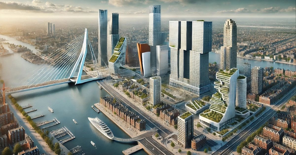 Zo ziet Rotterdam er over tien jaar uit, als je het vraagt aan AI ...