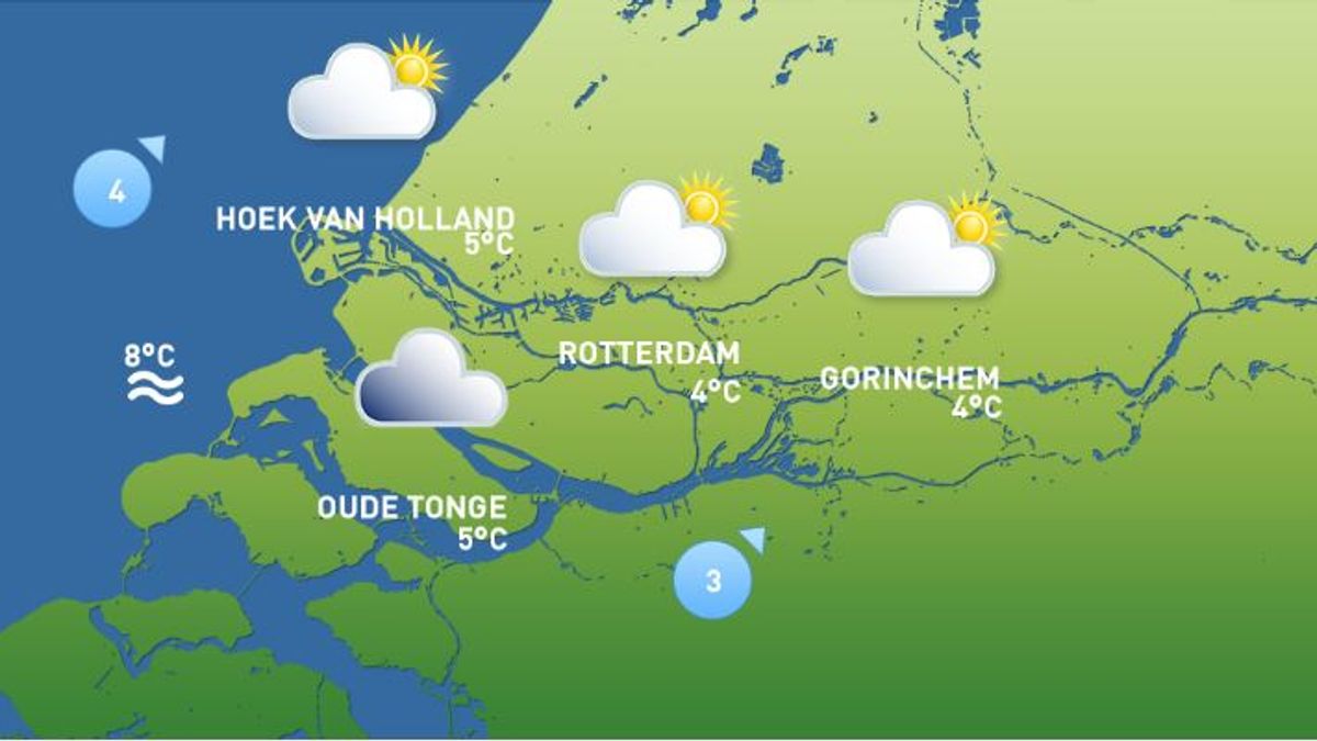 Het weerbericht van vandaag: af en toe zon - Rijnmond