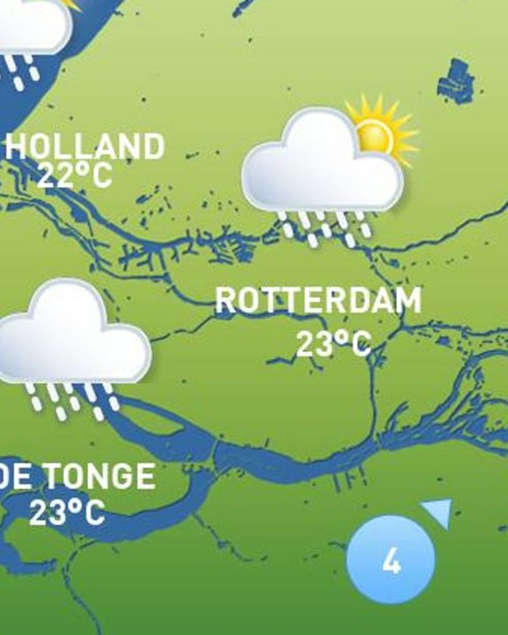 Het weer van vandaag: eerst wat regen en wind - Rijnmond