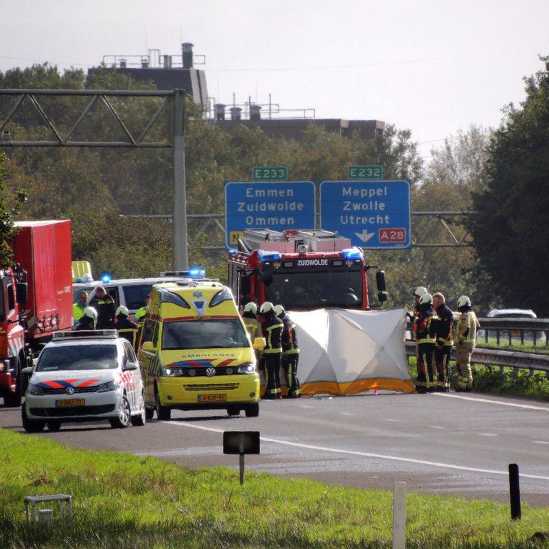 Verongelukte motorrijder op A28 is man (72) uit Barneveld - RTV Drenthe