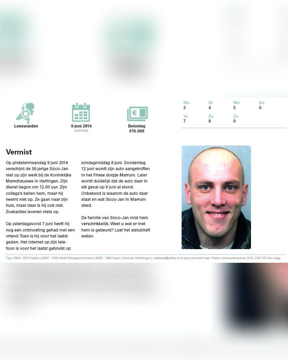 Oproep voor coldcase-zaak van Sicco Cuperus - Omrop Fryslân