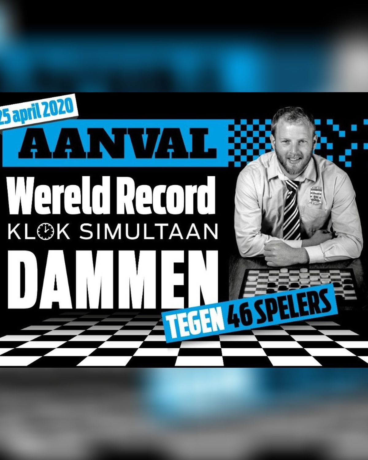Johan Teake Dekker werkt hard aan wereldrecord kloksimultaan dammen ...