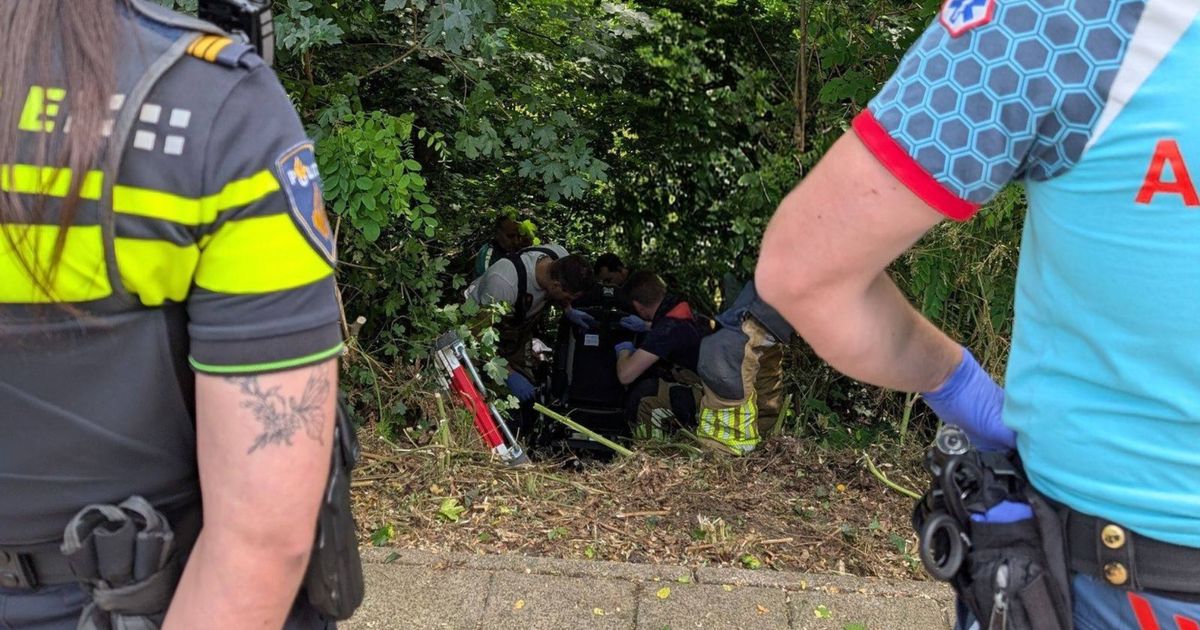 Elektrische rolstoel wijkt uit voor voetganger en rolt van helling - L1 ...