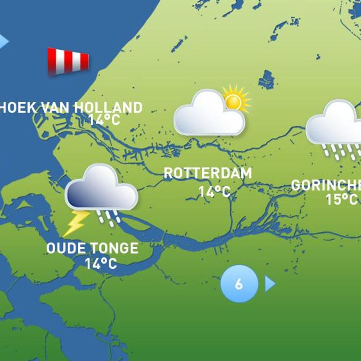 Het weer van vandaag: onstuimig met zware windstoten - Rijnmond