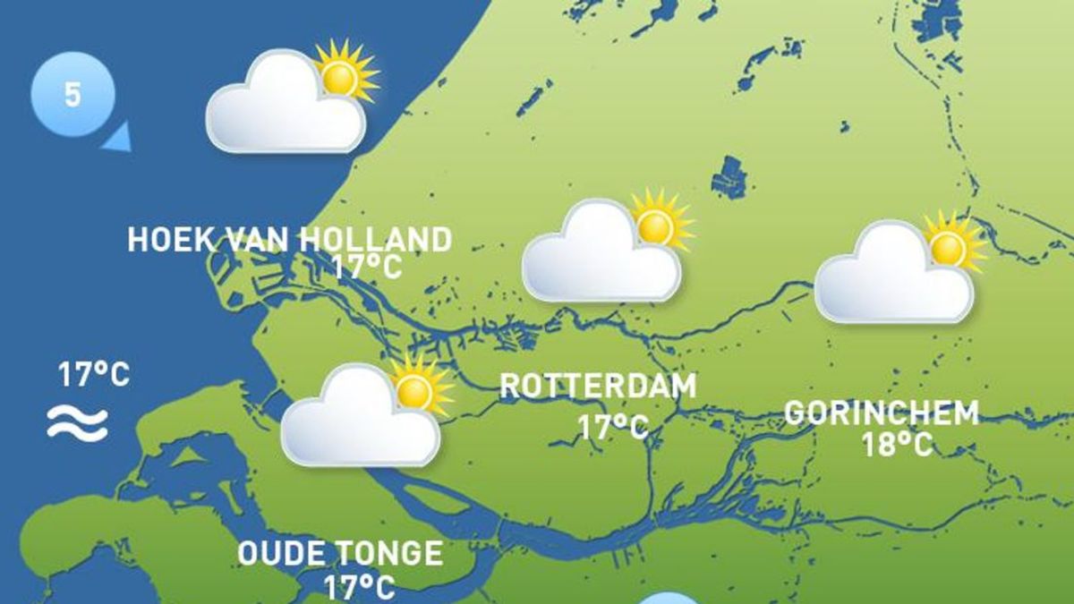 Het weer van vandaag: af en toe zon, maar koel voor half juni - Rijnmond