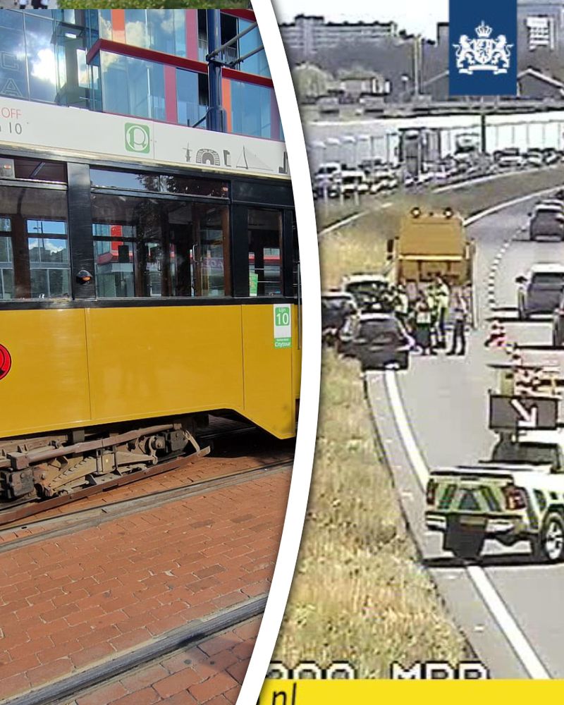 Chaos in het verkeer: file op meerdere wegen en tram ontspoord - Rijnmond
