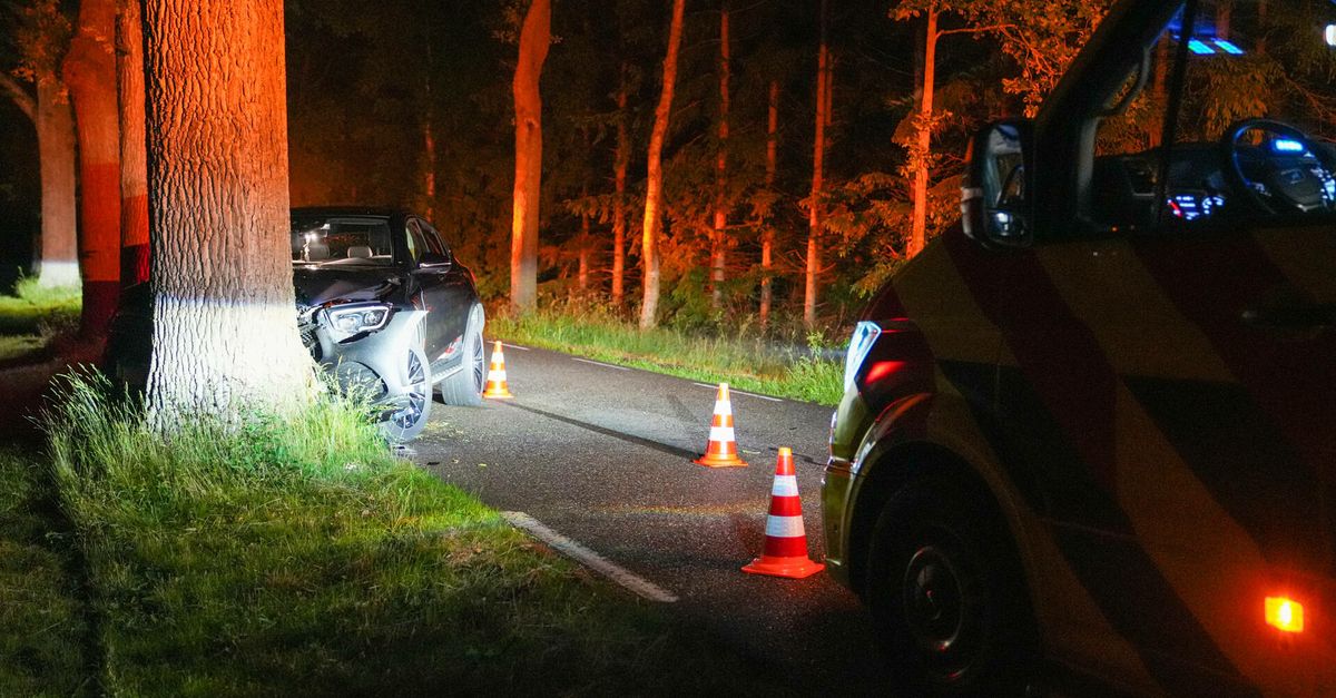 Auto botst frontaal tegen boom bij Anderen - RTV Drenthe