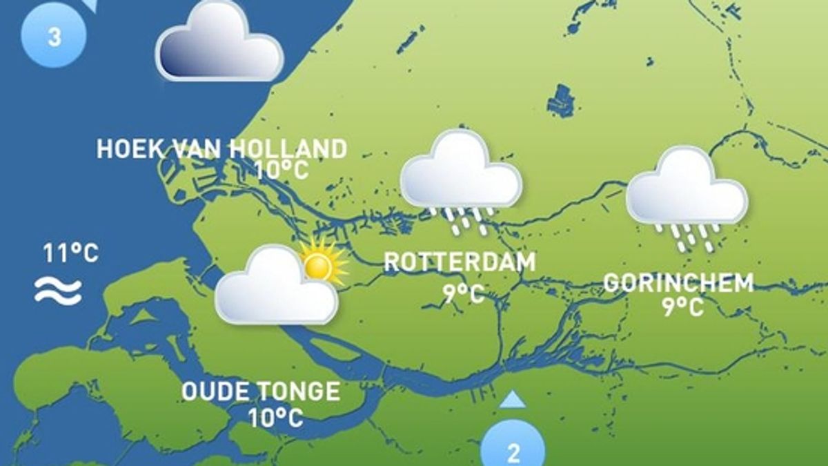Het weer van vandaag: bewolkt en regenachtig - Rijnmond