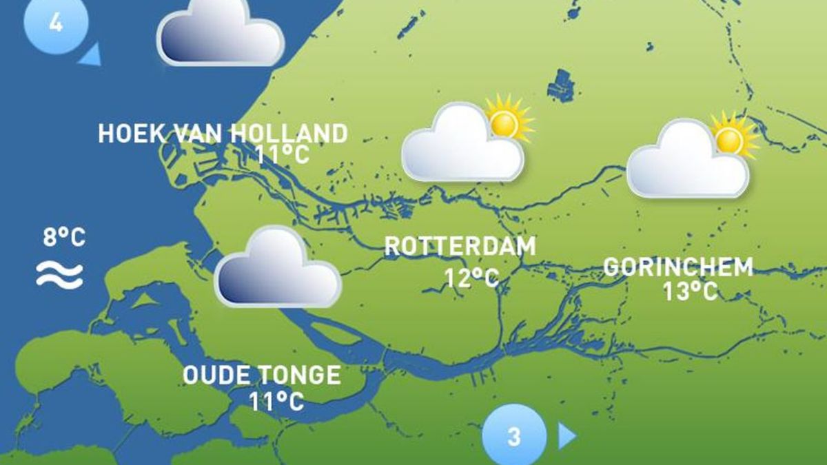 Het weer van vandaag: bewolkt met vanmiddag zon - Rijnmond
