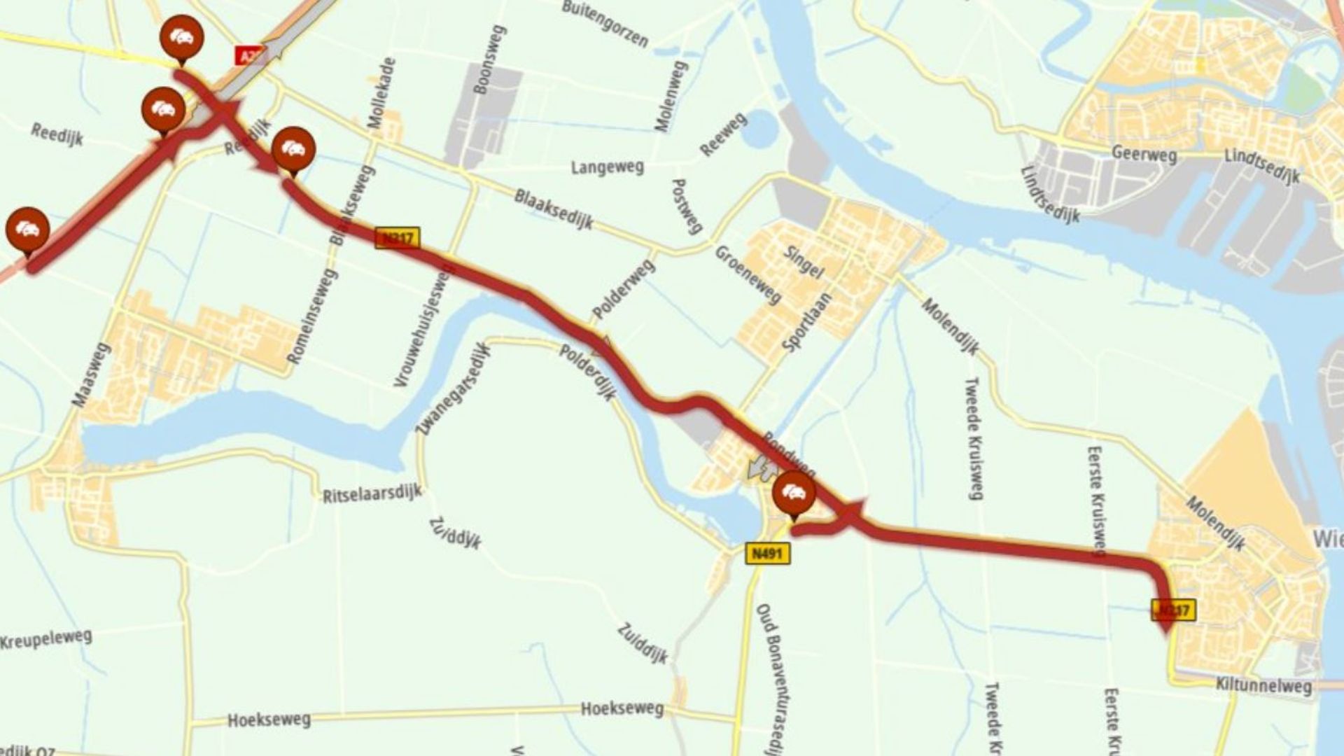 Extreem lange file in Hoeksche Waard door afgesloten Heinenoordtunnel ...