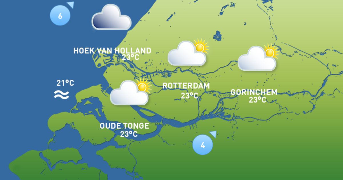 Het weer van vandaag: toenemende wind - Rijnmond